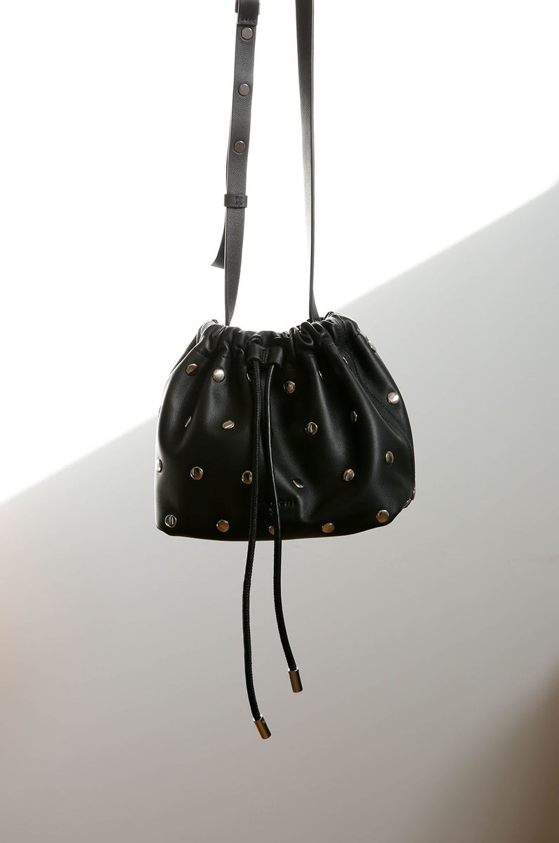 drawn mini stud bag / black | silver | m o o c h i