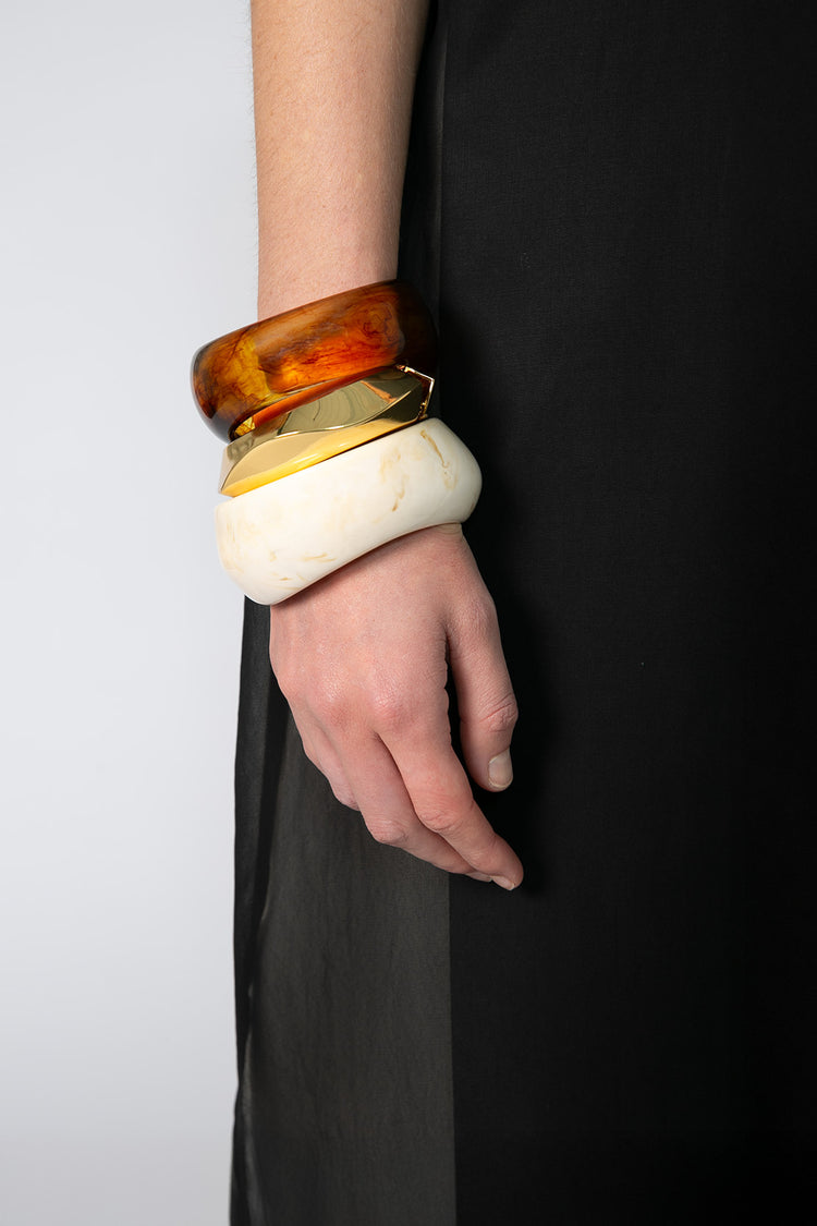 dome bangle stack / amber|marble|gold | m o o c h i